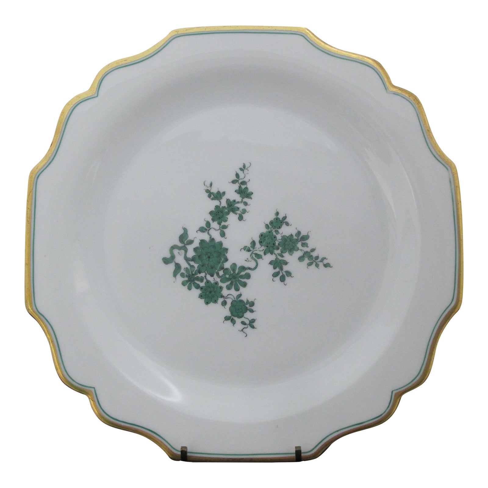 Wien Augarten Vienna Prince Eugene Green Flower Belvedere 9 1/2" Dinner ...