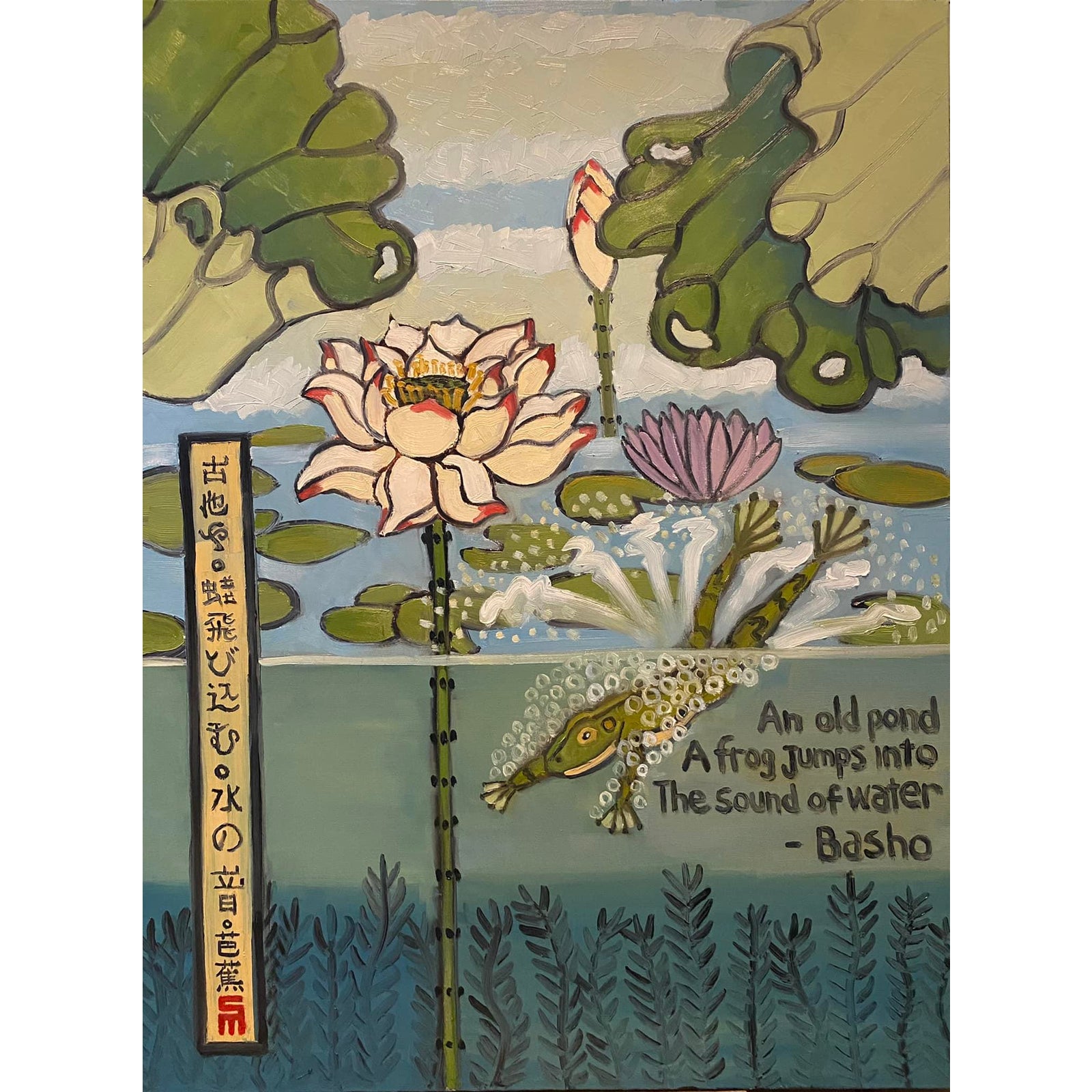 "Basho Haiku" Contemporary Original Oil Painting on Canvas by Stephen ...