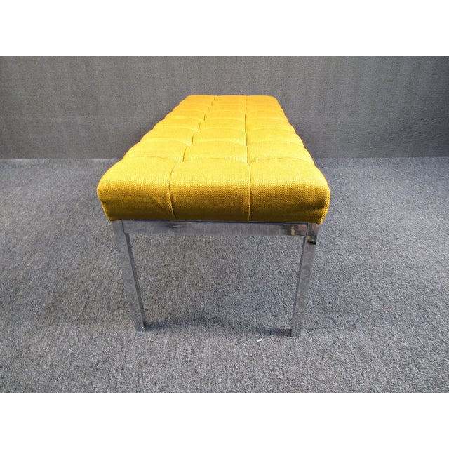 Mid 20th Century Midcentury Chrome and Upholstery Bench | Chairish