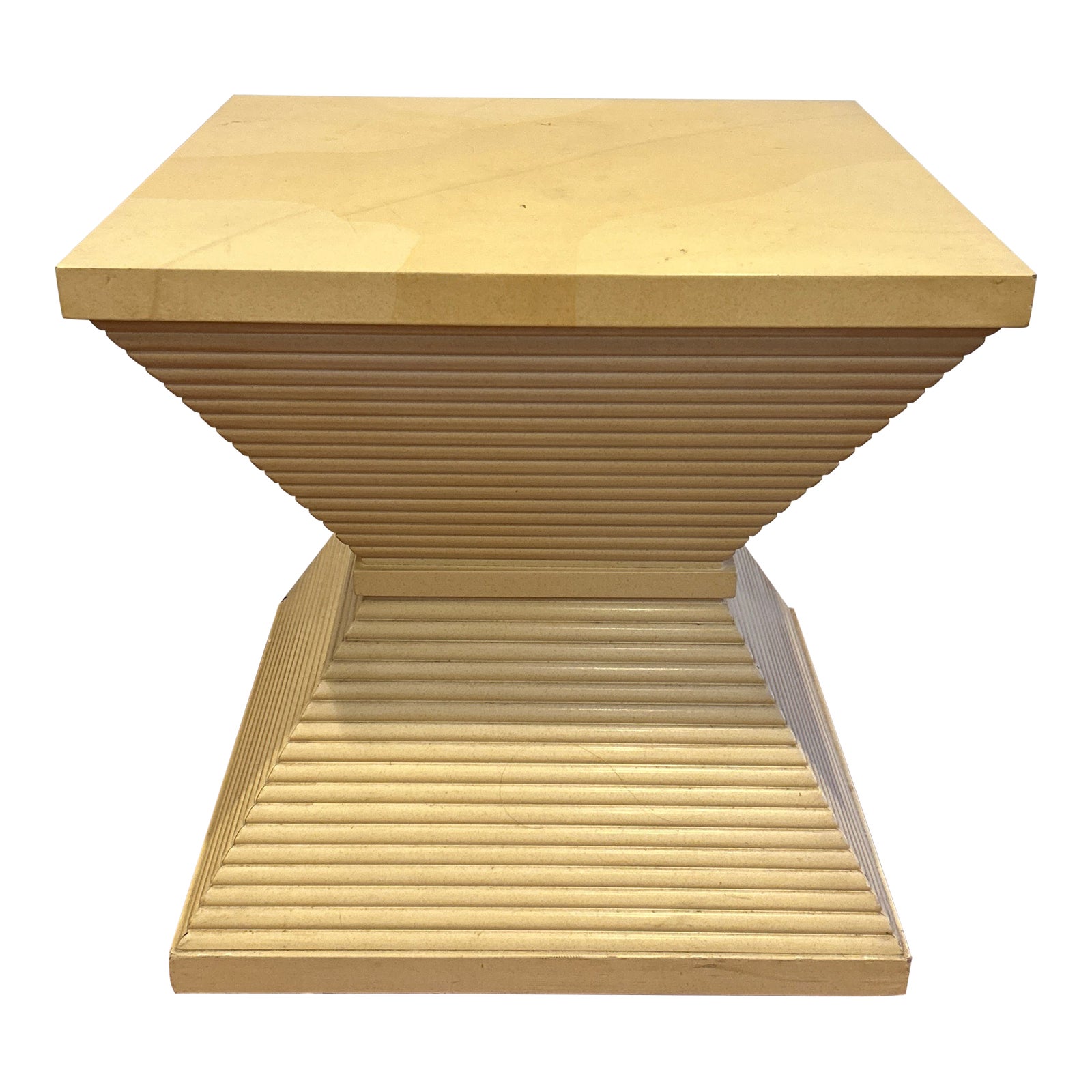1970s Geometric Inverted Pyramid Side Table | Chairish