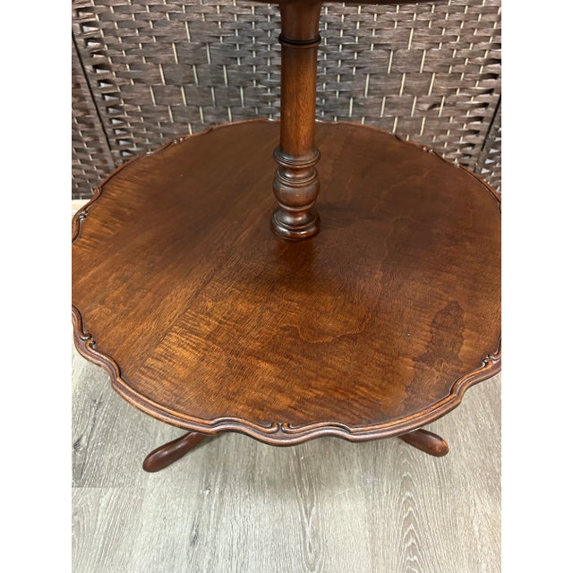 Early 20th Century Antique Brandt Furniture Two-Tier Pie Crust Mahogany ...