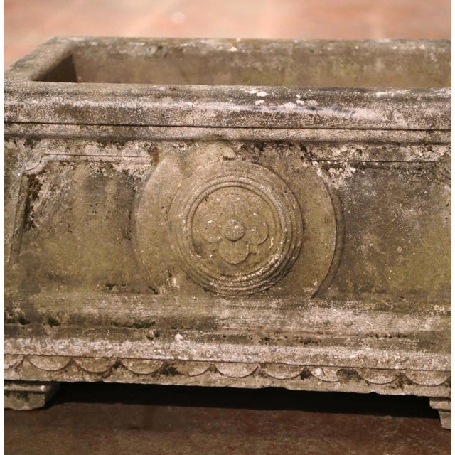 Pair of 19th Century French Weathered Verdigris Carved Outdoor Stone ...