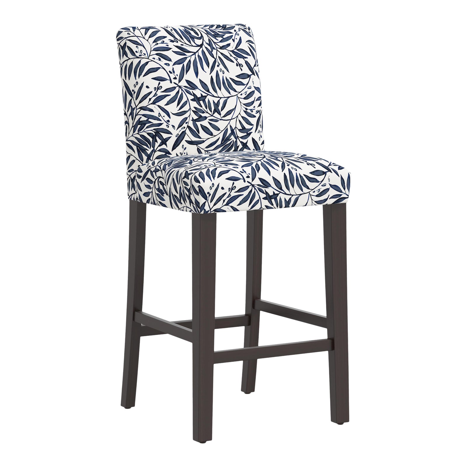 Chelsea Bar Stool in Blue Voysey Vine | Chairish
