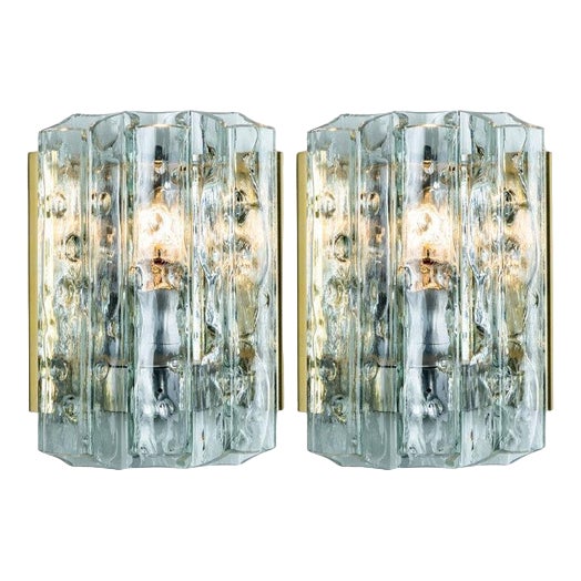 Faceted Tubes Wall Lights attributed to Doria Leuchten, 1960s, Set of 2 ...