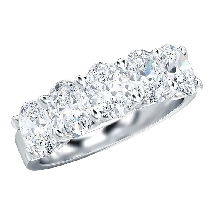 Marise Oval Cut Half Eternity Band - Size 7 | Chairish