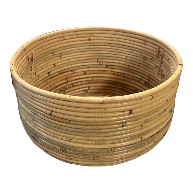 Pencil Reed Rattan Bowl | Chairish