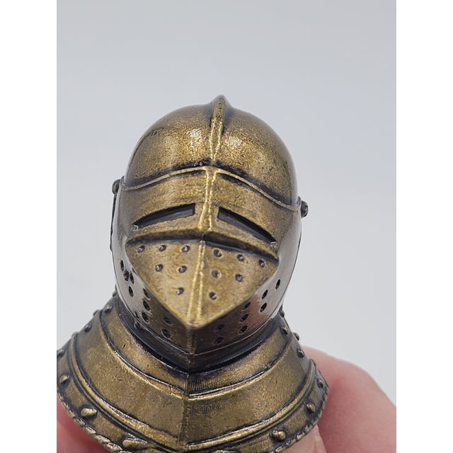Mid 20th Century Mid-Century Modern Solid Brass Medieval Knight Helmet ...