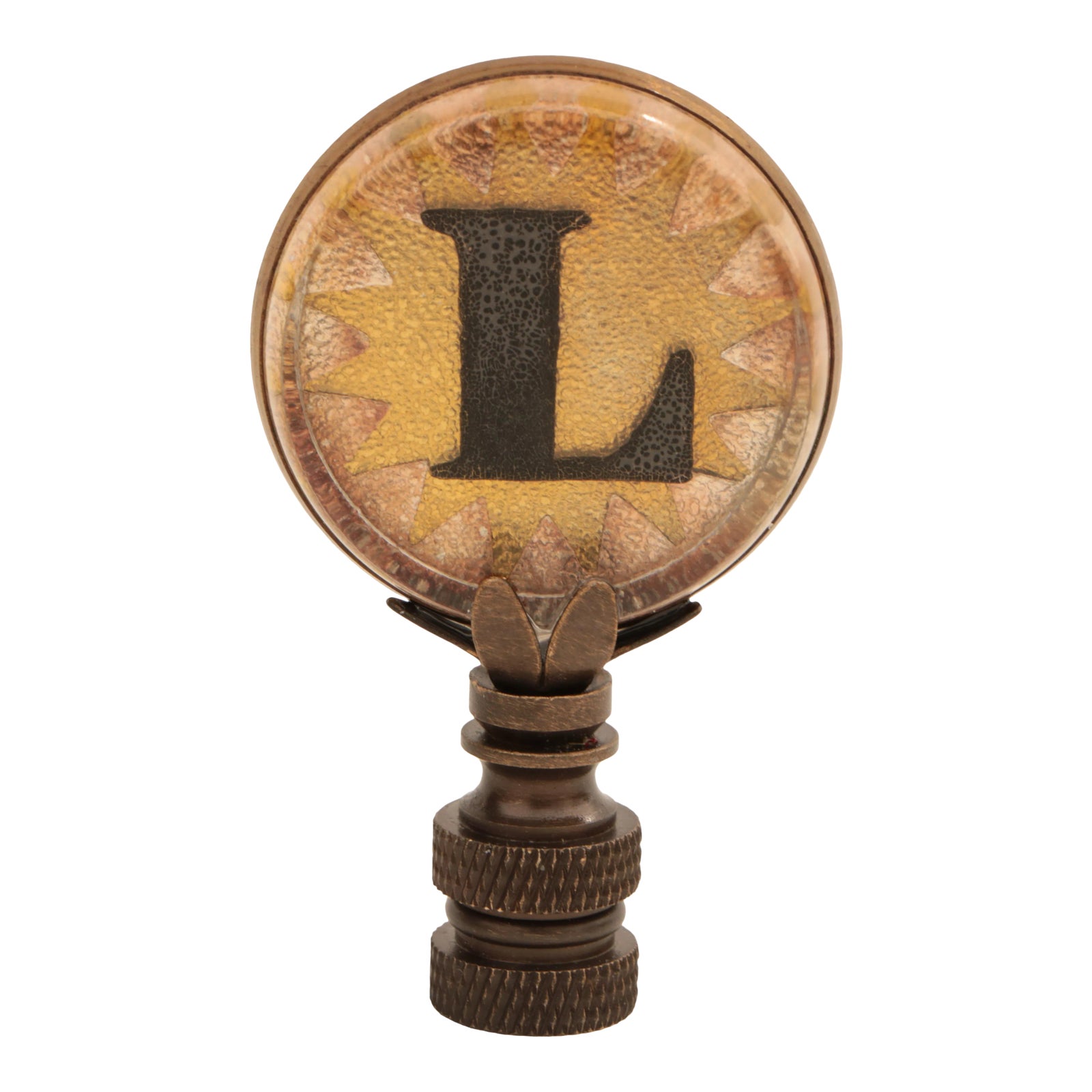 Letter L Monogram Lamp Finial | Chairish