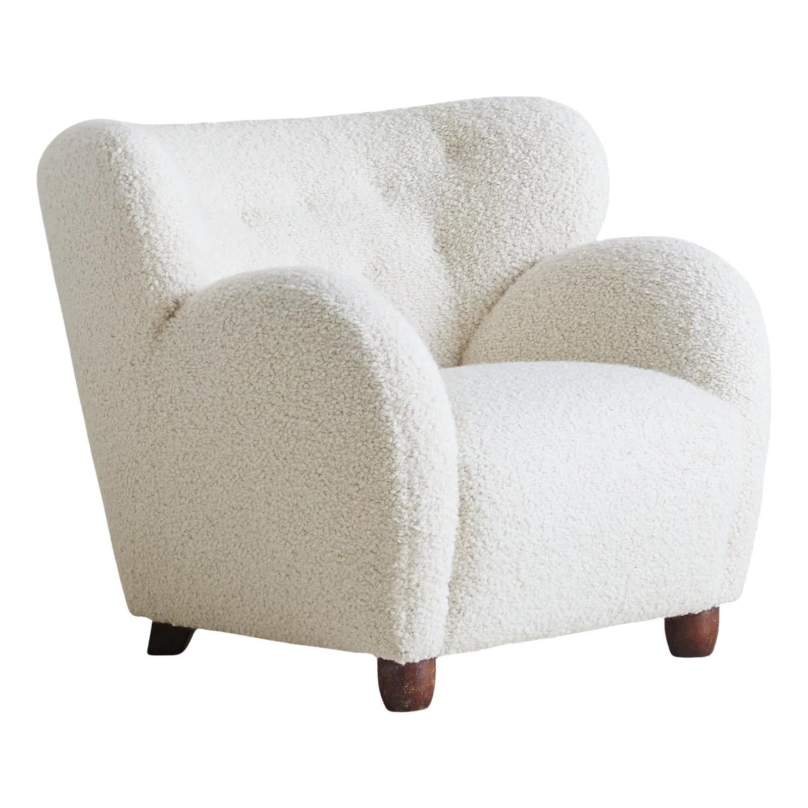 Danish Ivory Teddy Lounge Chair in the Style of Flemming Lassen, 1935 ...
