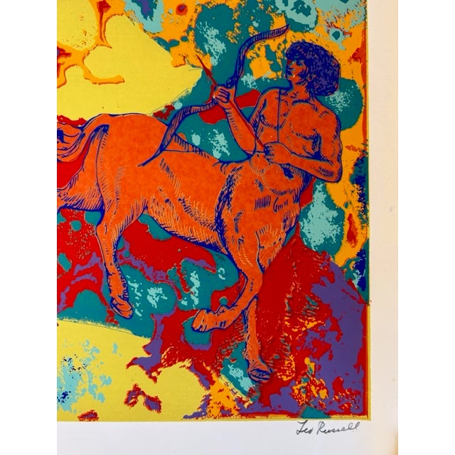 1970s Sagittarius, Mid Century Modern Serigraph Print by Leo Russell ...