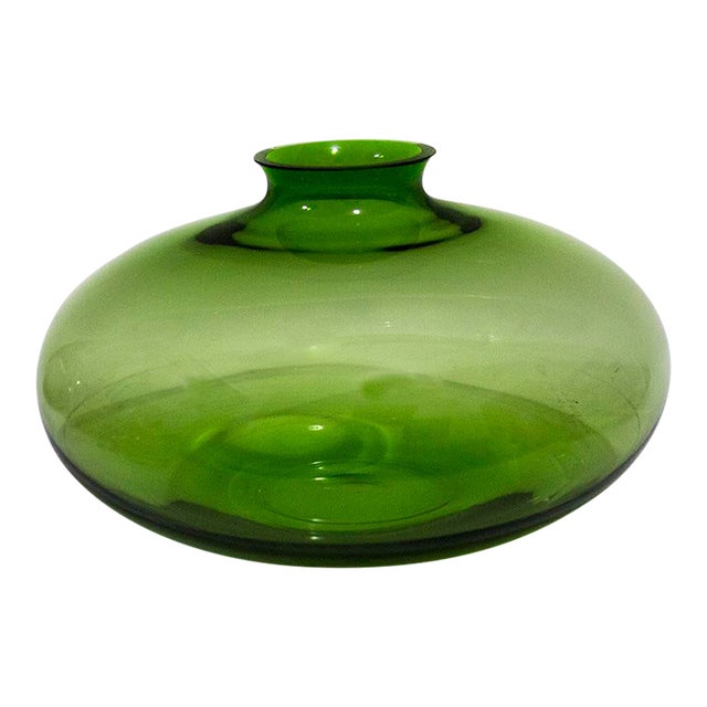 Green Art Glass Vase Chairish