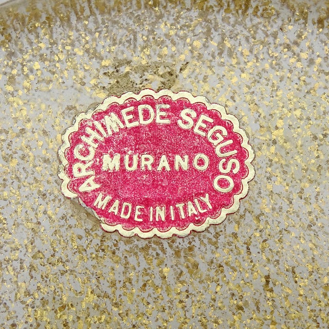 Murano Seguso Label Vintage Gold Flecks Italian Art Glass Free Standing ...