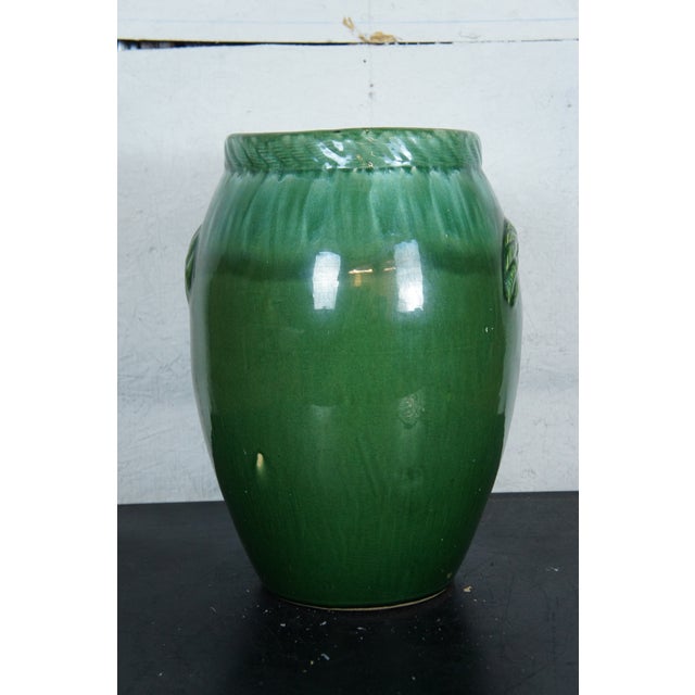 Mid 20th Century Robinson Ransbottom Green Drip Glaze Floor Vase Oil ...