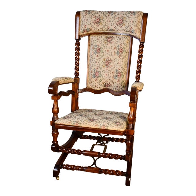 1870 Antique George Hunzinger Barley Twist Mahogany Platform Rocking ...