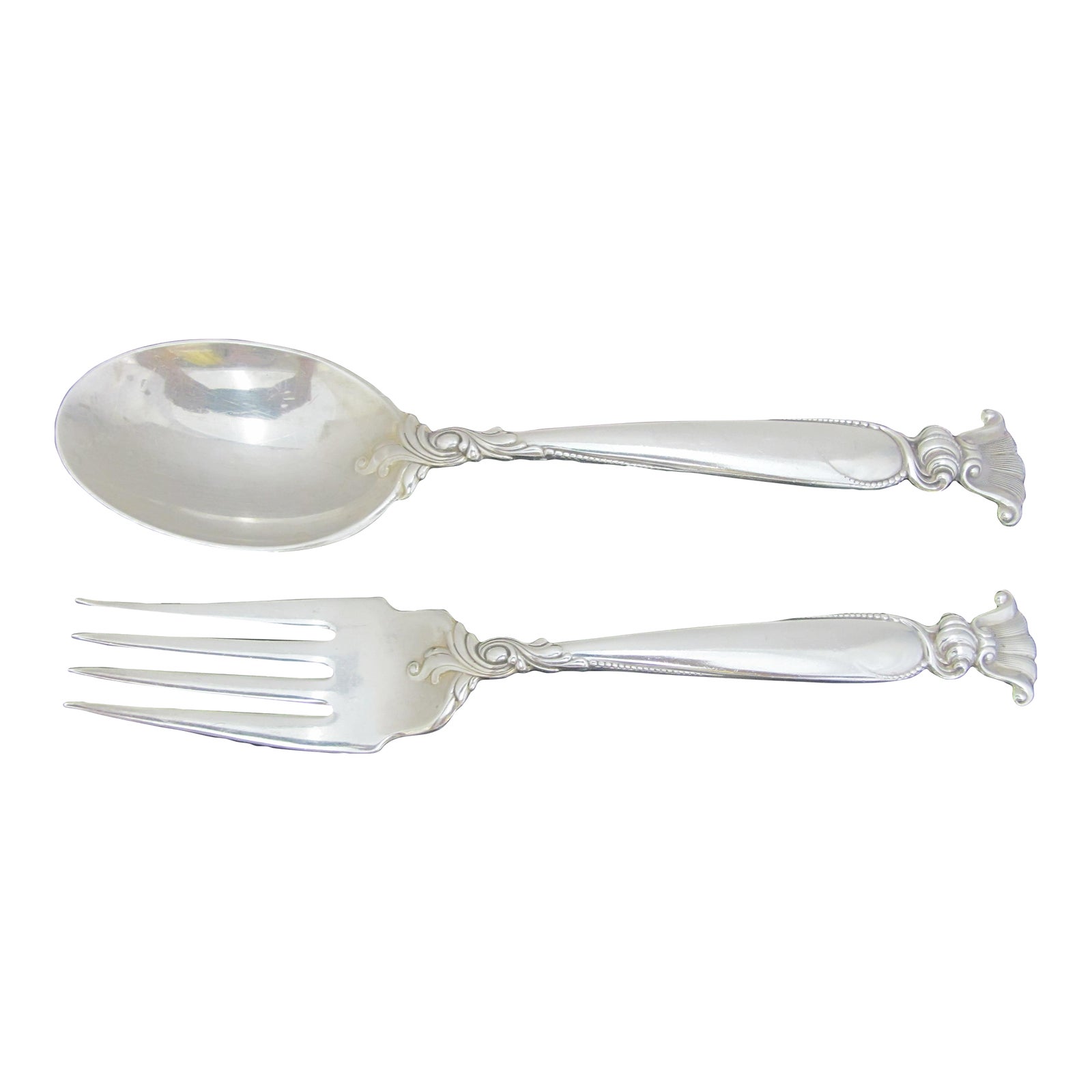 Wallace Sterling Silver Romance of the Sea Serving Cold Meat Fork ...