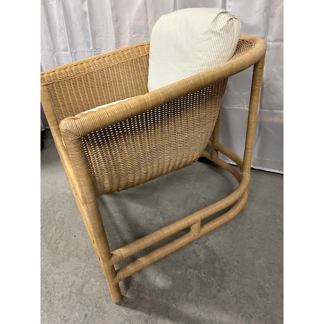 20th Century Jay Spectre Wicker Basket Chair for Century | Chairish