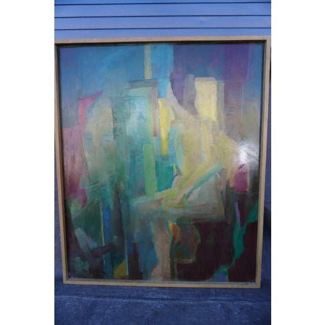 Mid 20th Century Abstract Portrait by Mina Pulsifer, Oil on Masonite ...