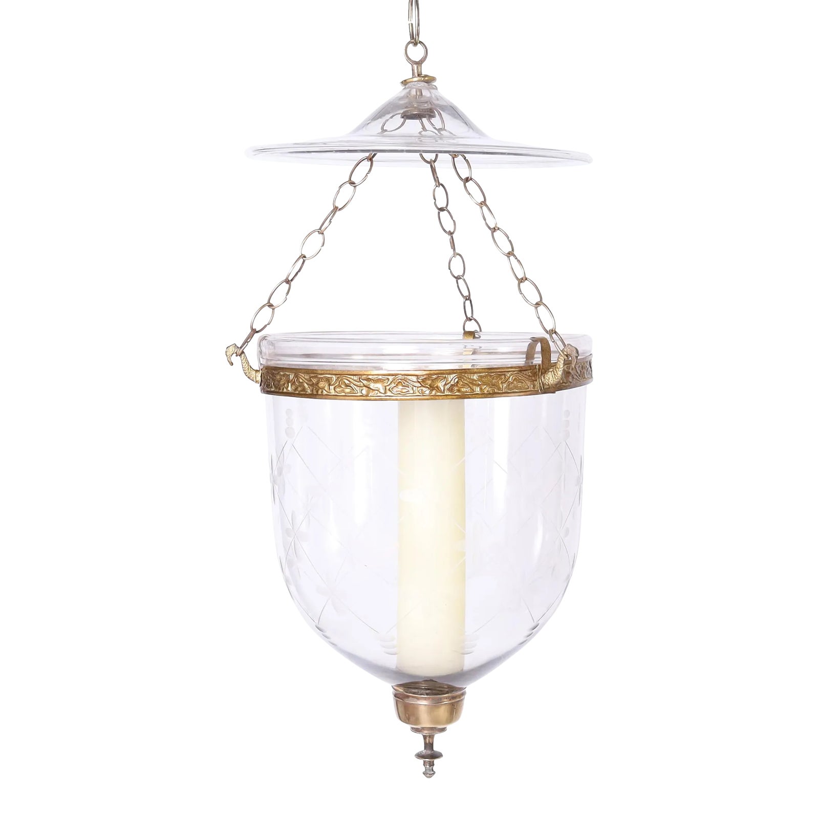 Antique Smoke Bell Light Fixture | Chairish