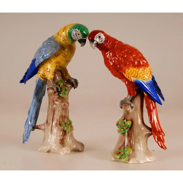 Art Deco Porcelain Parrots, Set of 2 | Chairish