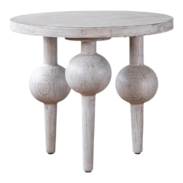 Matthew Izzo Home Bubble Leg Wood Side Table | Chairish