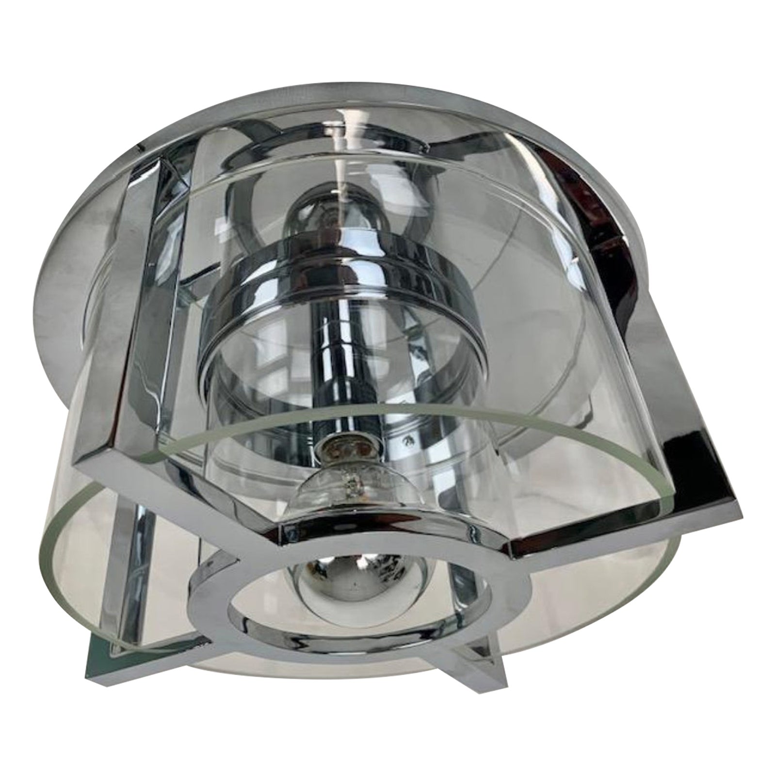 2000s M Petric Round Flush Mount from MadArtStudios | Chairish