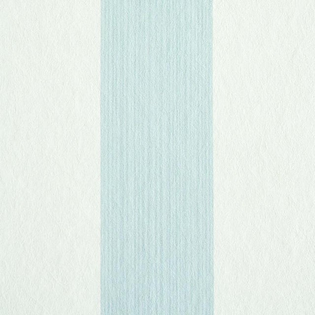 Schumacher Edwin Stripe Medium Wallpaper in Sky | Chairish