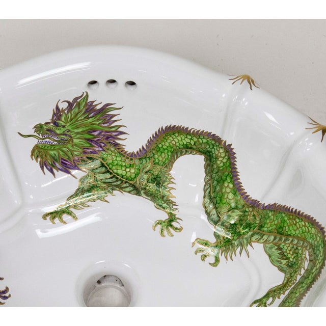 Sherle Wagner Hand-painted Dragons Sink | Chairish