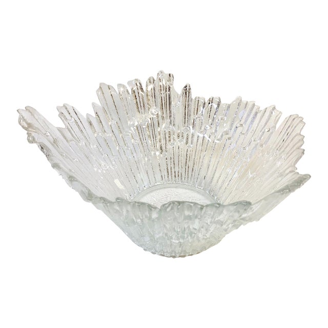 Scandinavian Cracked Ice Humpilla Style Glass Bowl Chairish