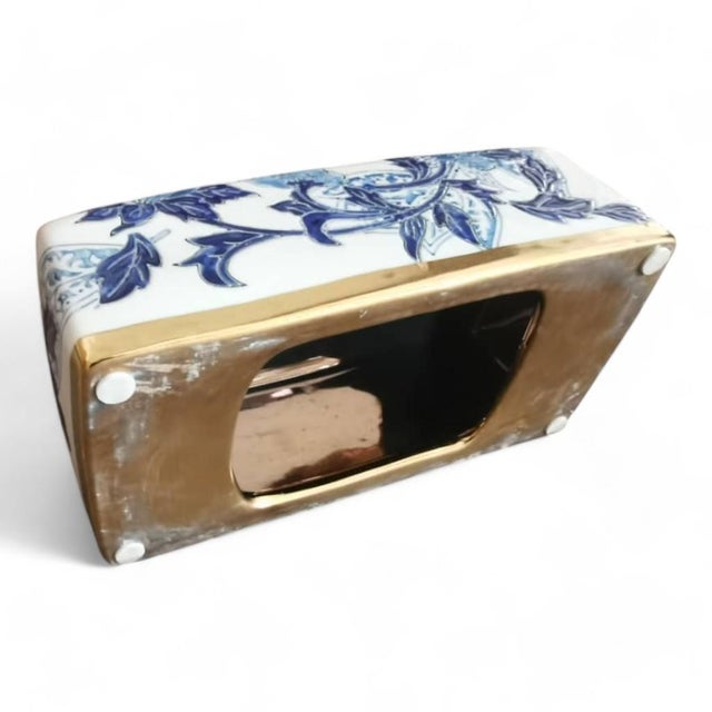Chinese Hand-Painted Porcelain Ceramic Tissue Box - White and Blue by ...