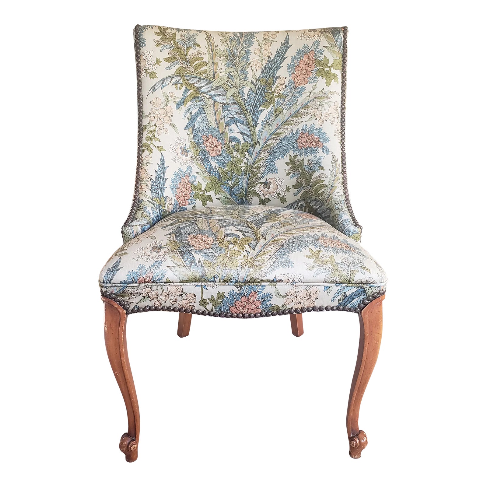 Mid 20th Century Antique Regency Style Side Slipper Chair | Chairish