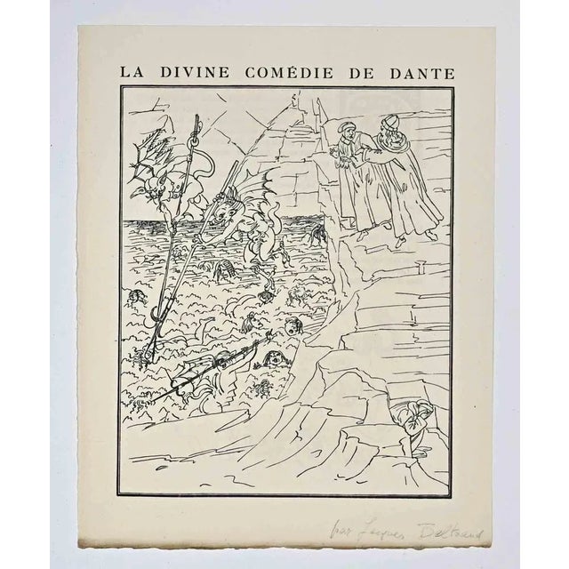 Jacques Beltrand, The Hell of Dante, Early 20th Century, Woodcut | Chairish