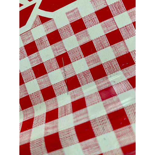 Mid Century Vintage Red And White Gingham Metal Tray In The Marcelline