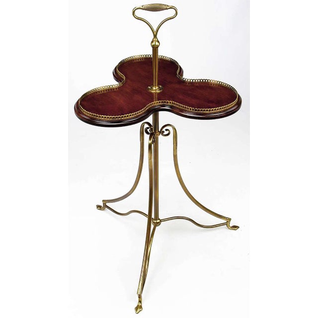English Revolving Confection Server in Brass and Mahogany | Chairish