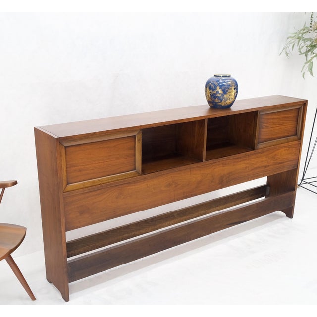 American Mid-Century Modern Walnut King Size Sliding Door Compartments ...