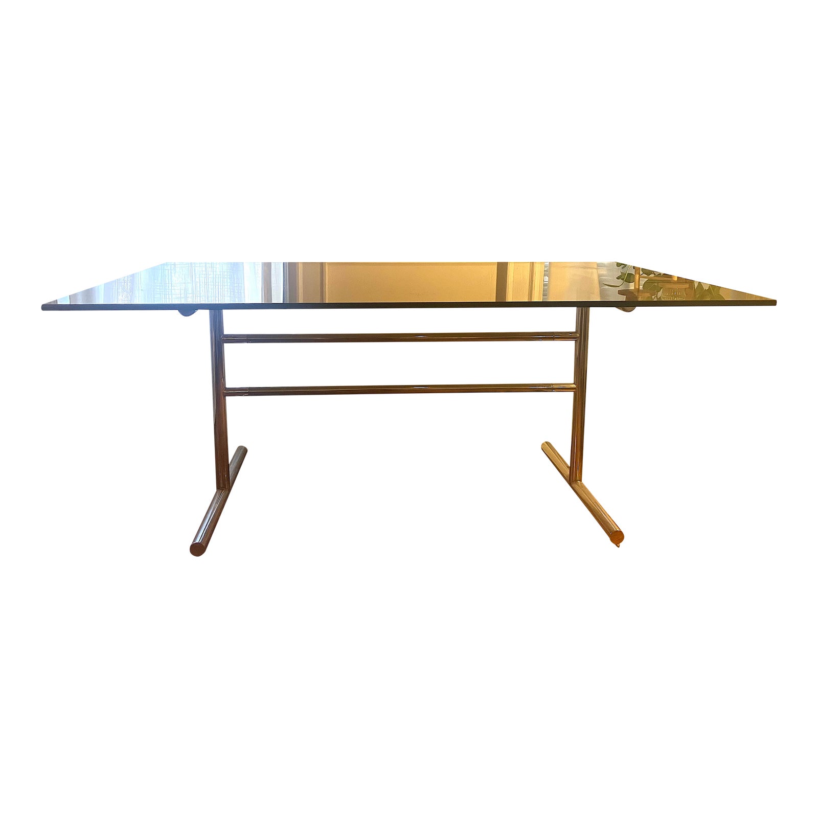 1960s Omega Dining Table Attributed to Hans Eichenberger Glass & Chrome ...