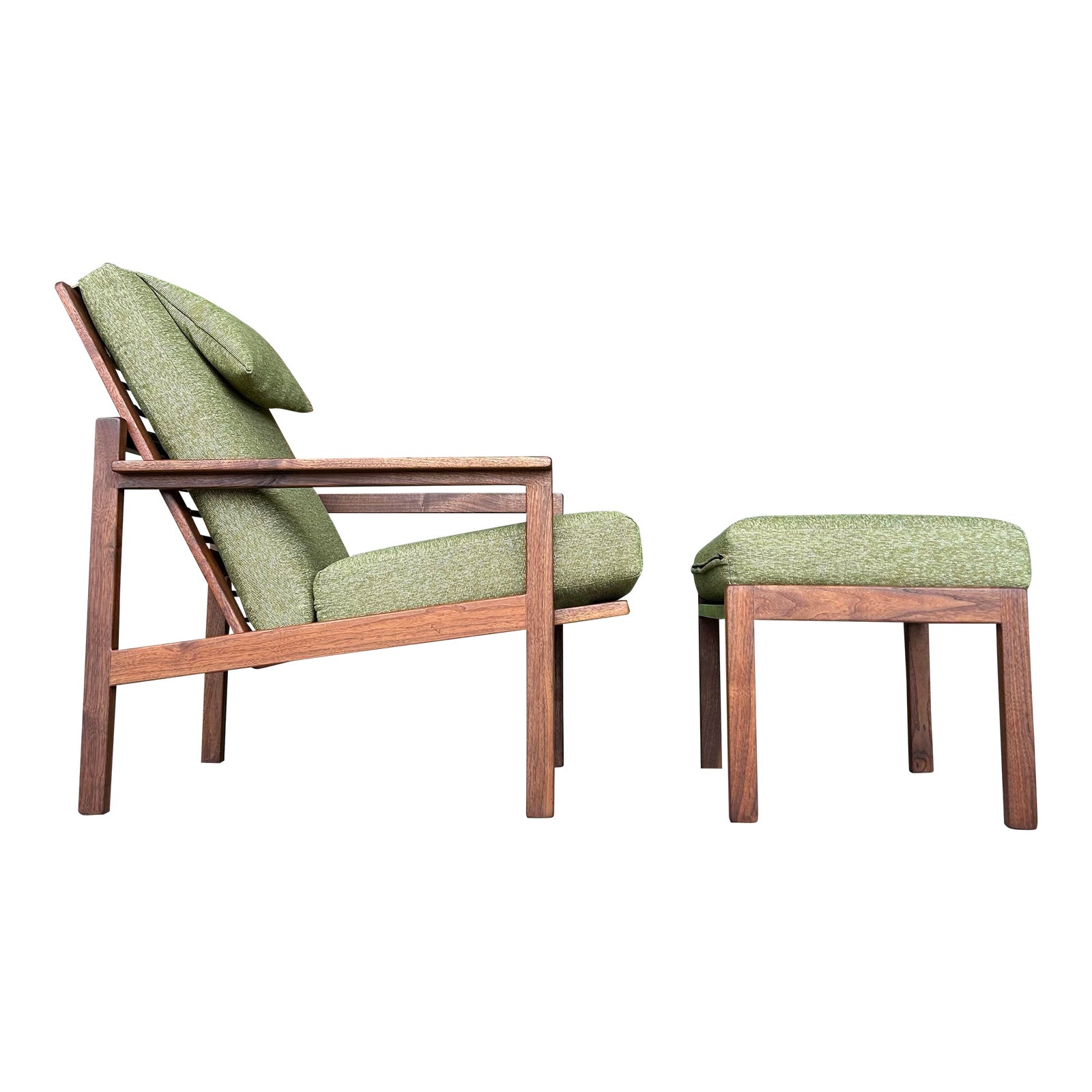1969 Studio Made Arden Riddle Lounge Chair and Ottoman | Chairish
