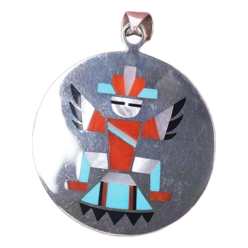 Late 20th Century Fred and Lolita Natachu Zuni sterling multi-stone ...