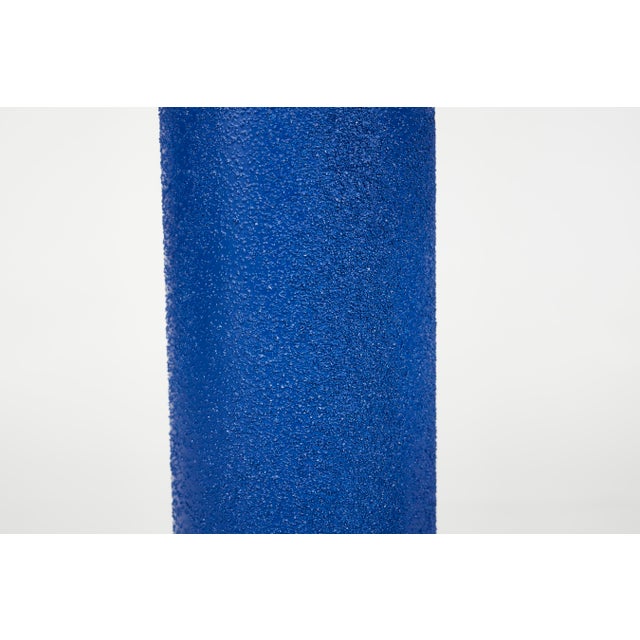 1980s Textured Royal Blue Torchiere Floor Lamp | Chairish