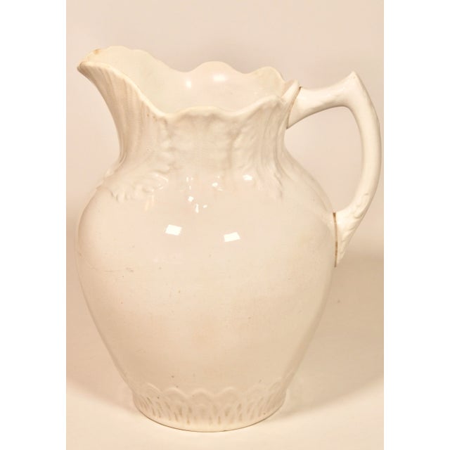 Vintage English White Ironstone Ceramic Pitcher | Chairish