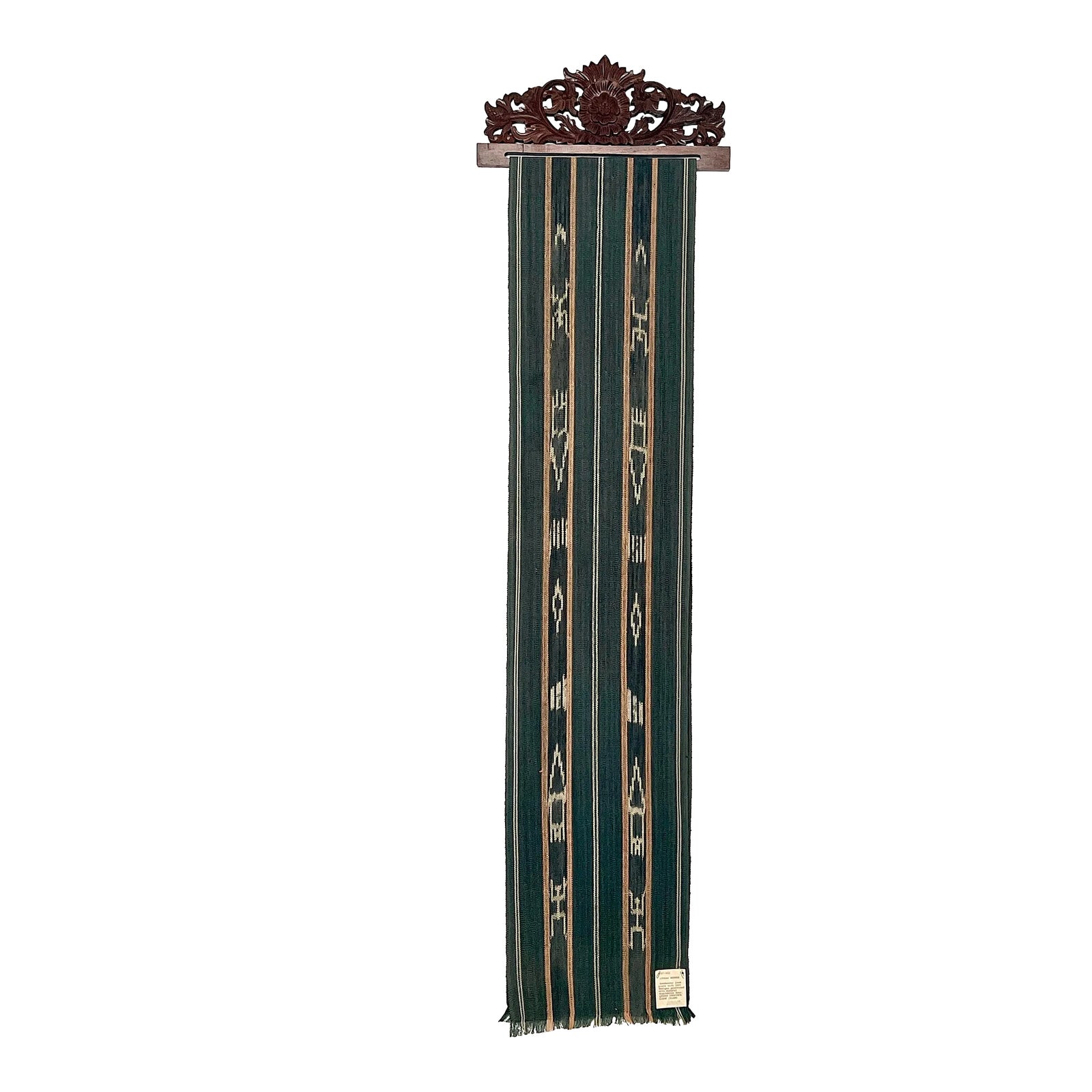 Ifugao Tribal Textile Charcoal Black Ikat Loom Wall Hanging / Runner ...