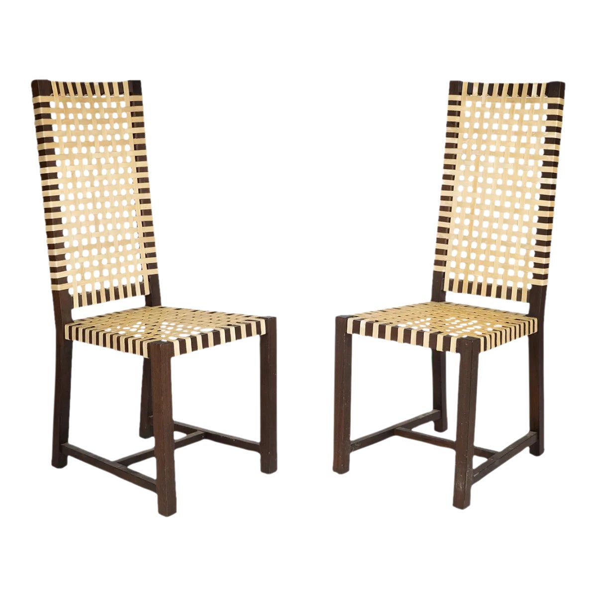 1980s Italian Architectural Otto 121' High Back Chairs by Paola Navone ...