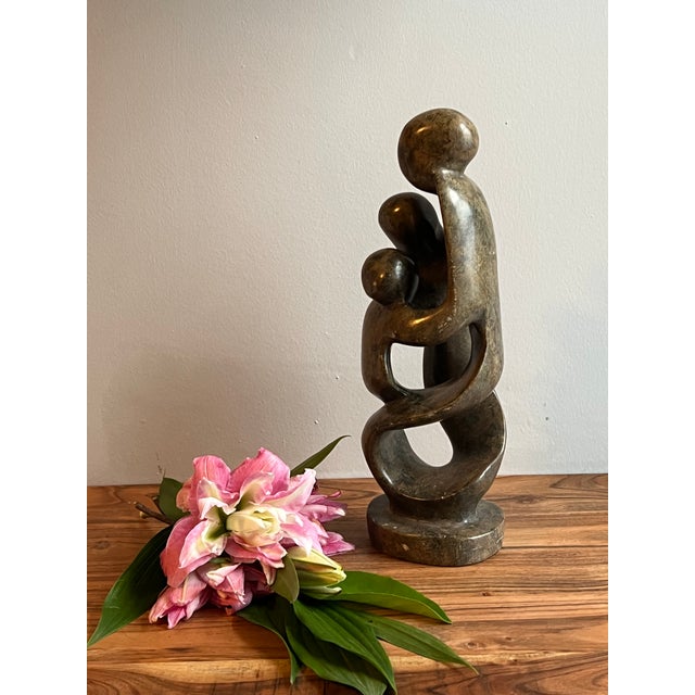 Vintage Modern Figurative Hand Carved Natural Stone Sculpture | Chairish
