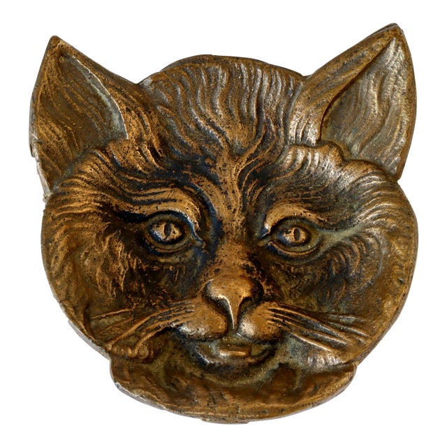 French Bronze Cat Trinket Dish | Chairish