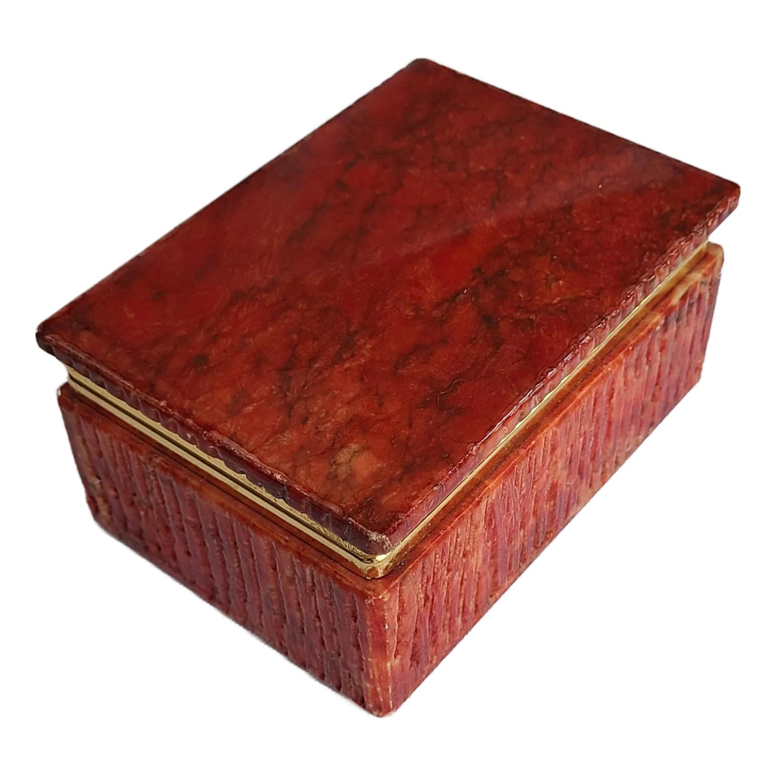 1970s Red Alabaster Trinket Box by Romano Bianchi | Chairish