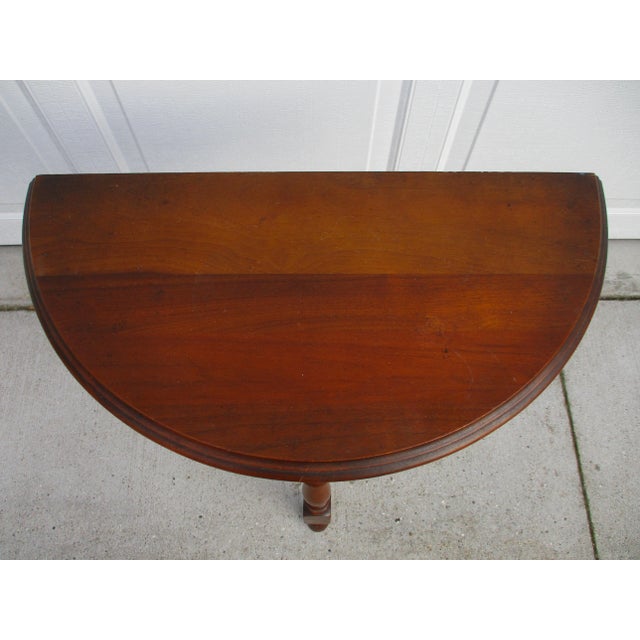 Mahogany Edwardian Demilune Side Table With Carved Apron and Central ...
