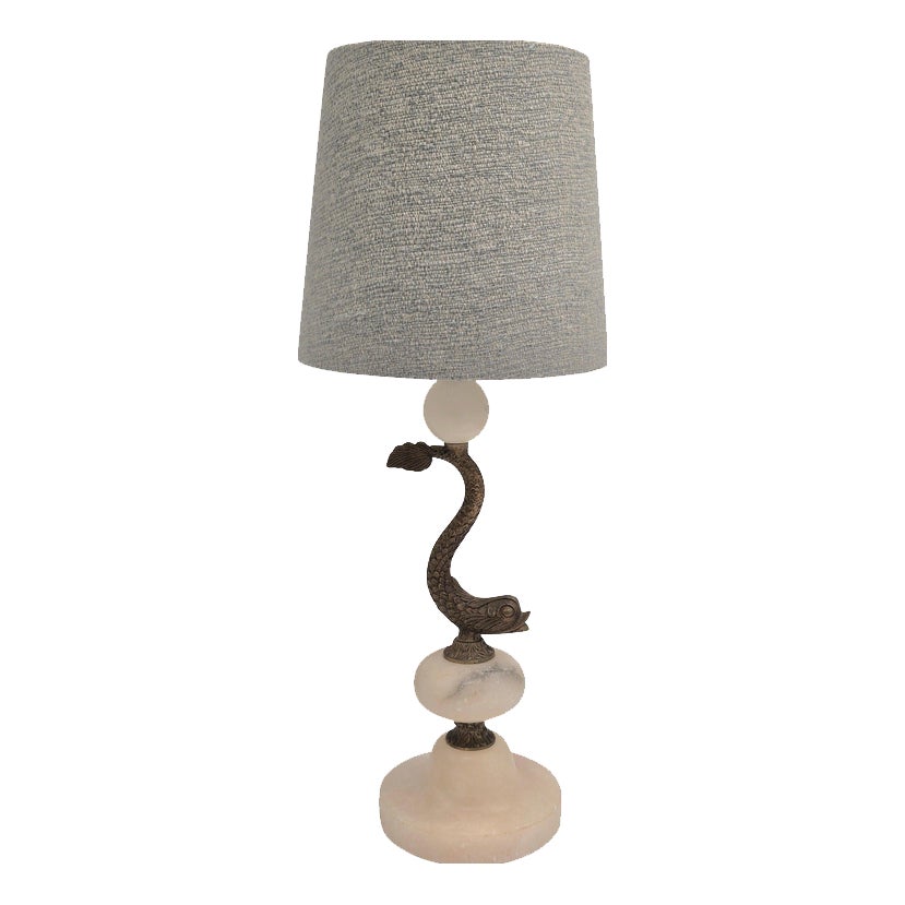 Vintage Sculptural Table Lamp in Alabaster, 1930s | Chairish