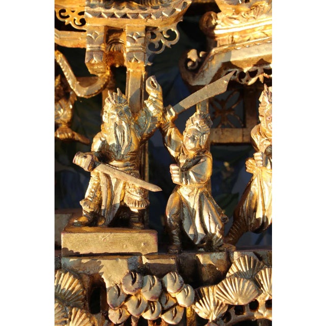 Antique Chinese Carved Gilt Wood Wall Panel | Chairish