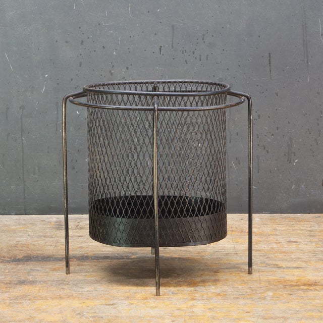 Maurice Duchin Floating Iron Mesh Wastebasket Trash Can Expanded Metal ...
