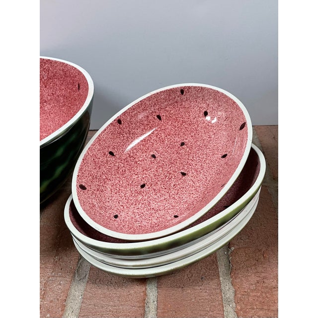 Vintage Italian Pottery Watermelon Motif Serving Bowls - Set of 5 ...