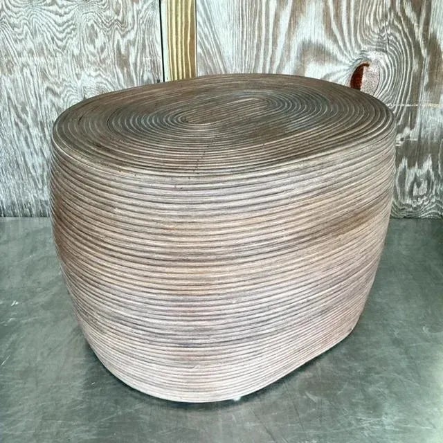 Vintage Coastal Pencil Reed Coffee Table | Chairish